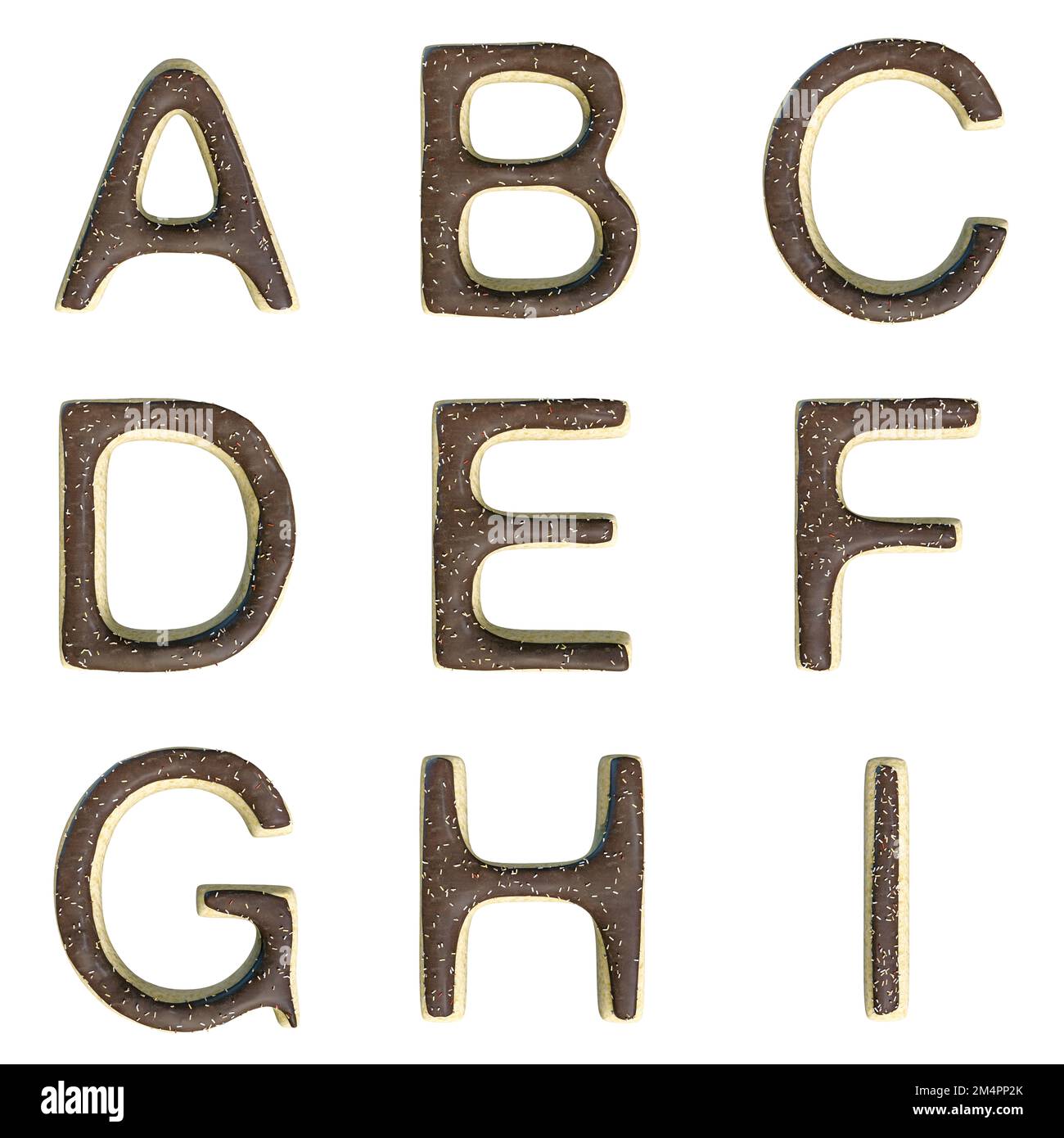 3D Render Set of Donut Alphabet - Font including Letters, Numbers and ...