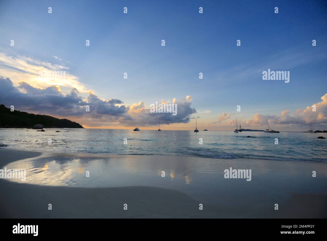 A scenic seascape under the evening sky Stock Photo - Alamy