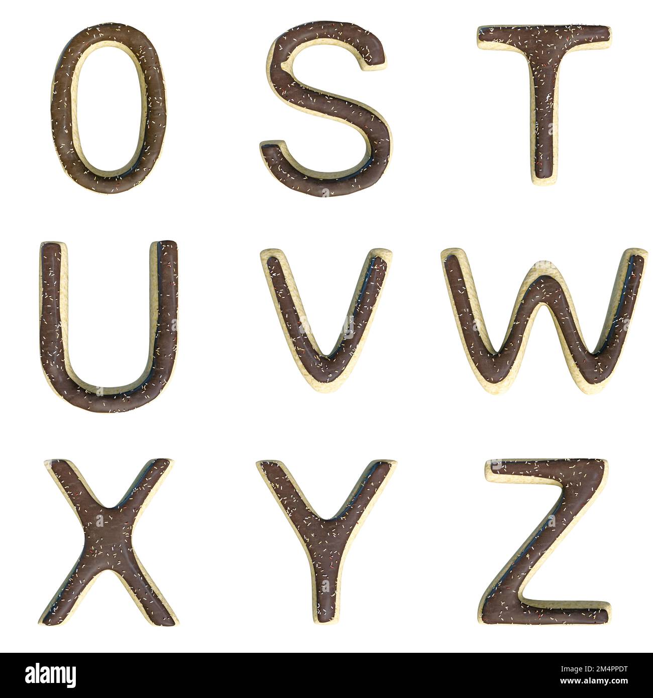 3D Render Set of Donut Alphabet - Font including Letters, Numbers and ...
