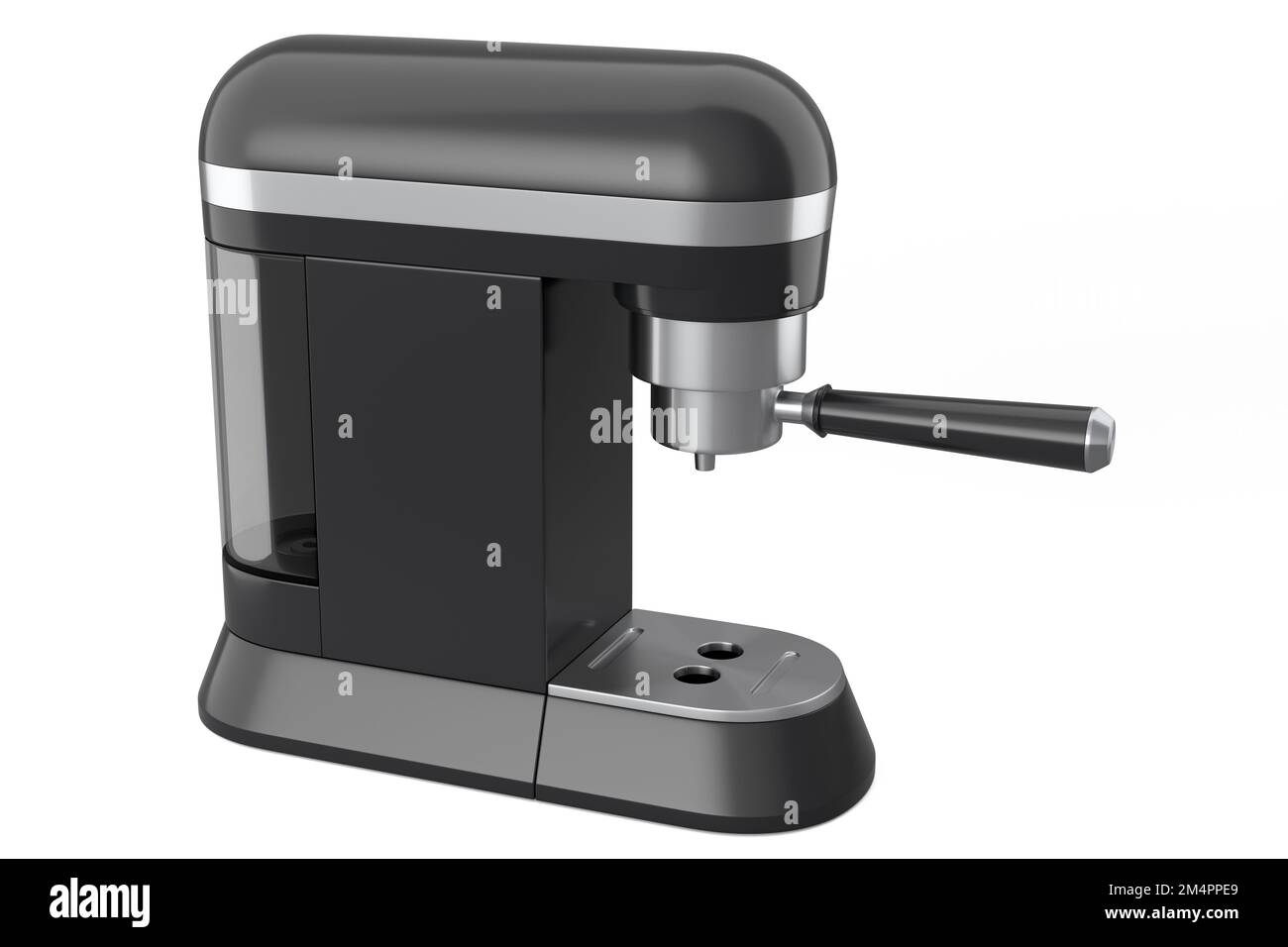 Espresso coffee machine with a horn on white background. 3d render of ...