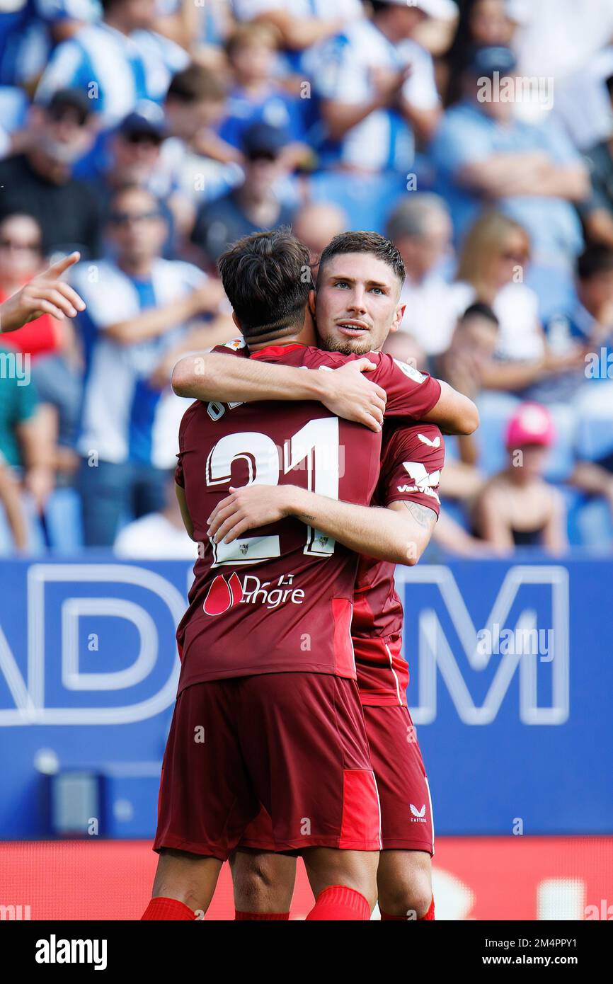 BARCELONA - SEP 10: Jose Angel Carmona celebrates after scoring a goal ...