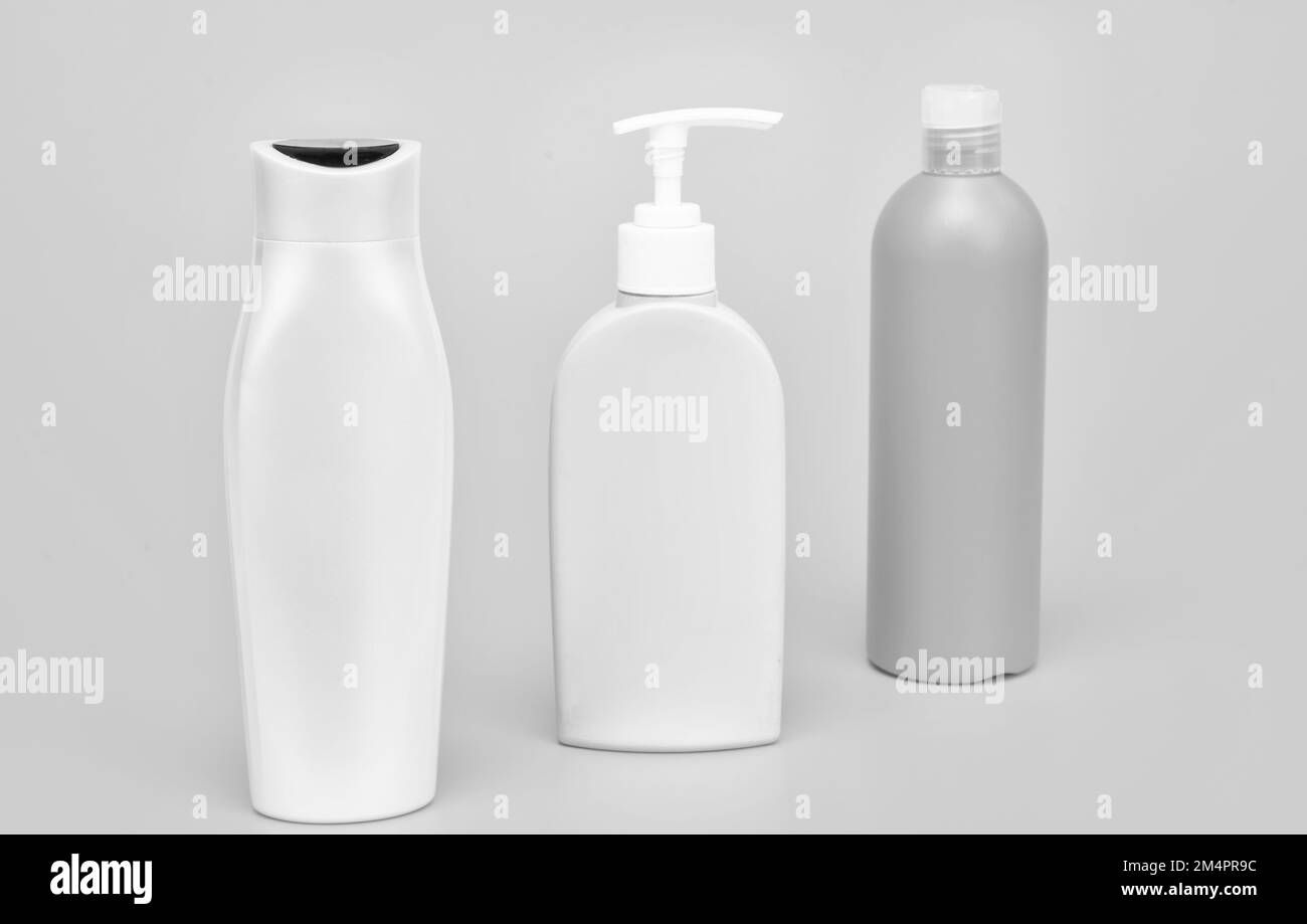 Shampoo, conditioner and lotion liquid toiletry product containers in ...
