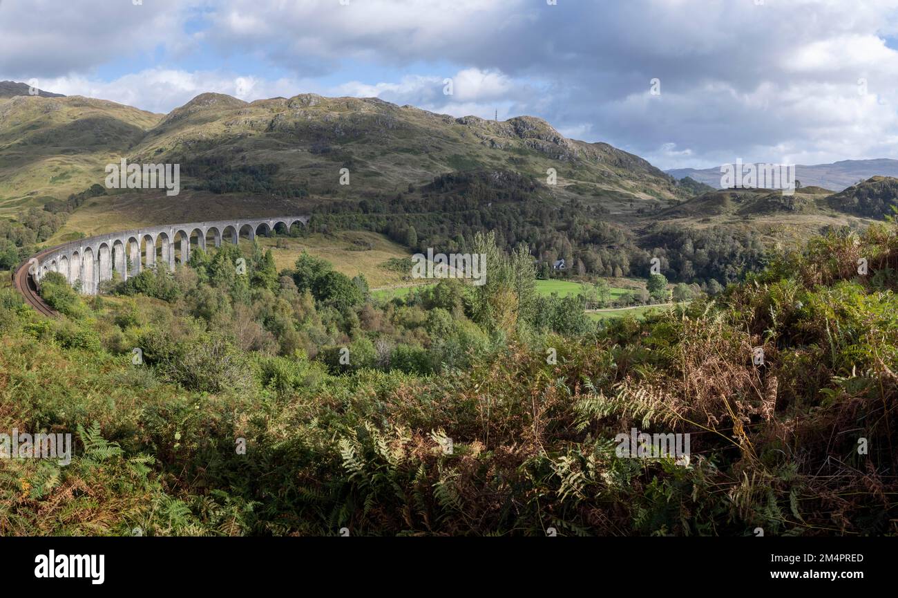 Glenfinnan Viaduct from the Harry Potter films with steam locomotive ...