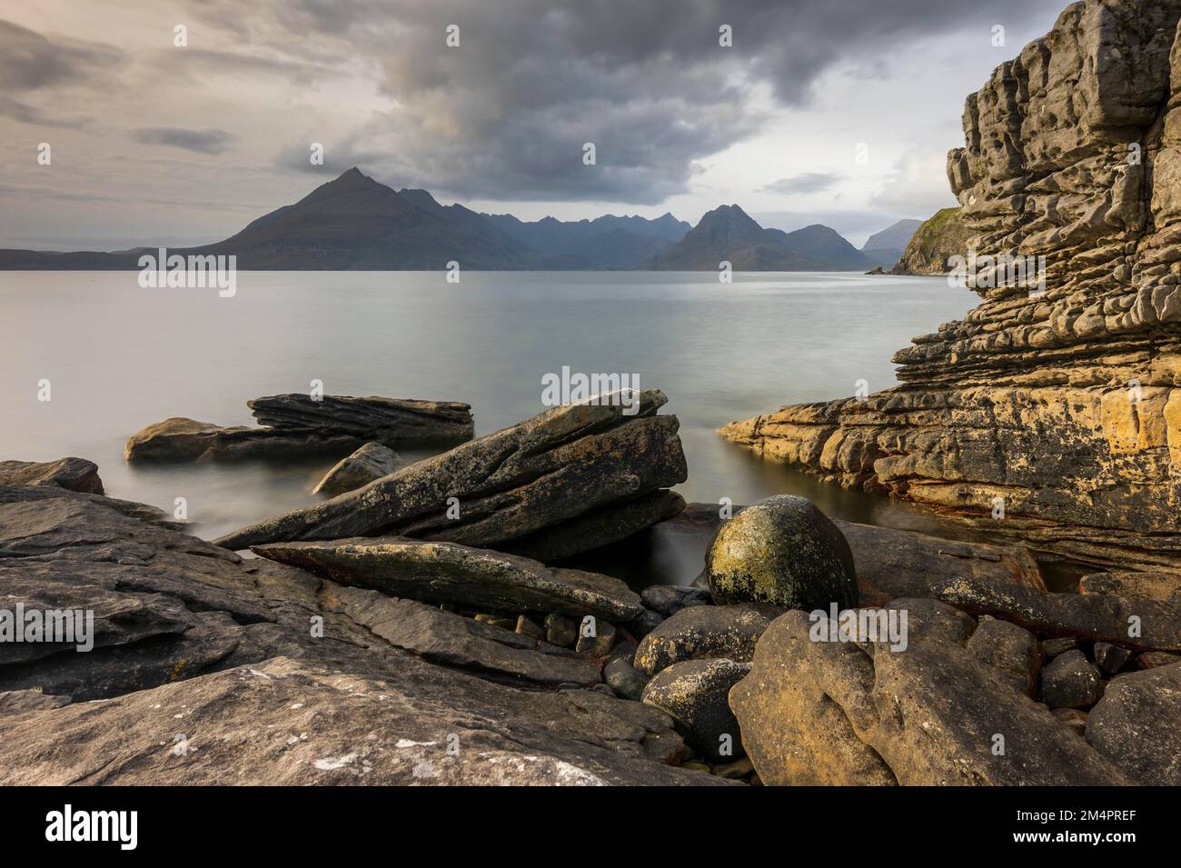 Evening atmosphere on the coast near Elgol, Cullin Mountains, Isle of ...