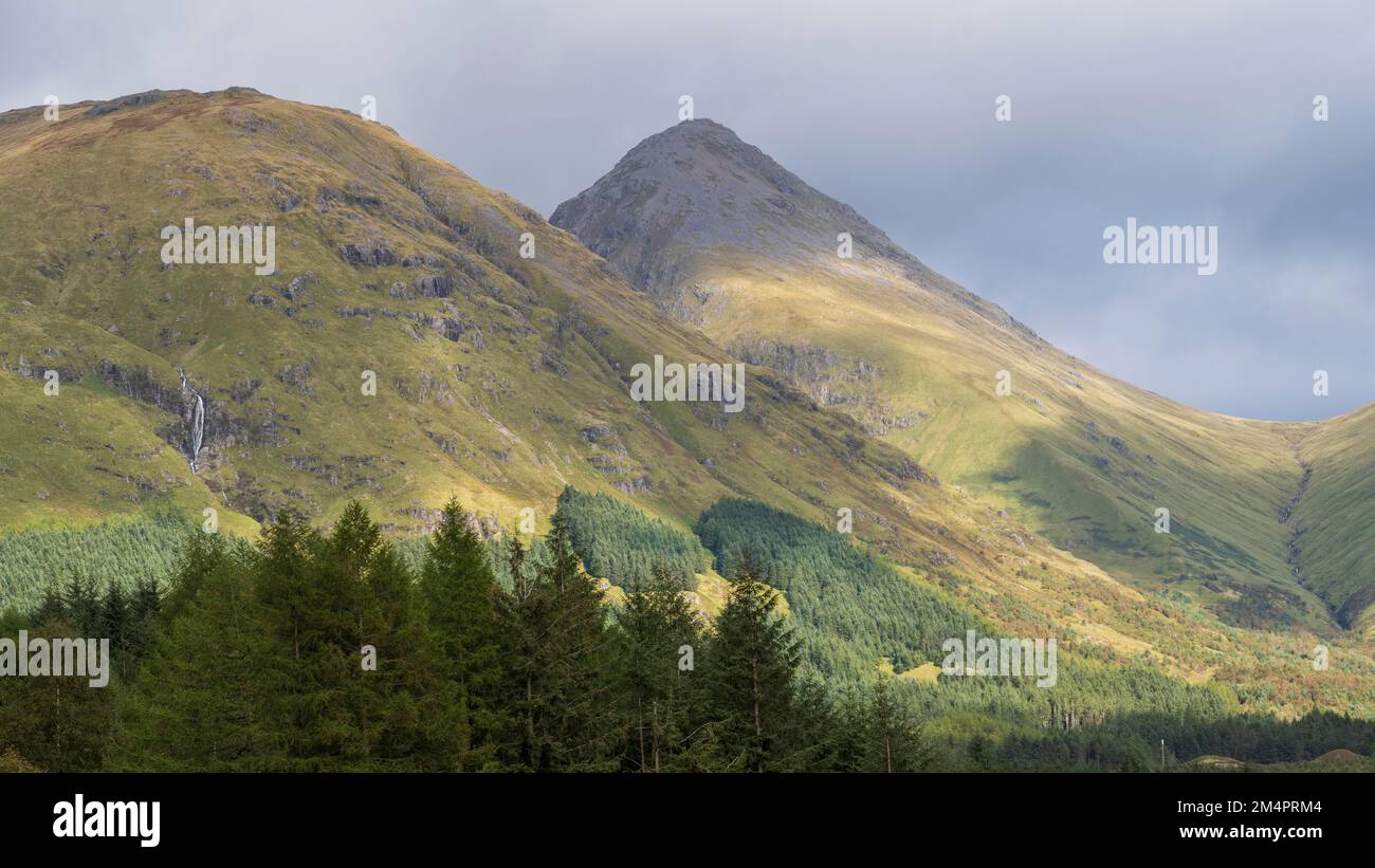 Typical landscape on the River Etive, Glen Coe, Scotland, Great Britain ...