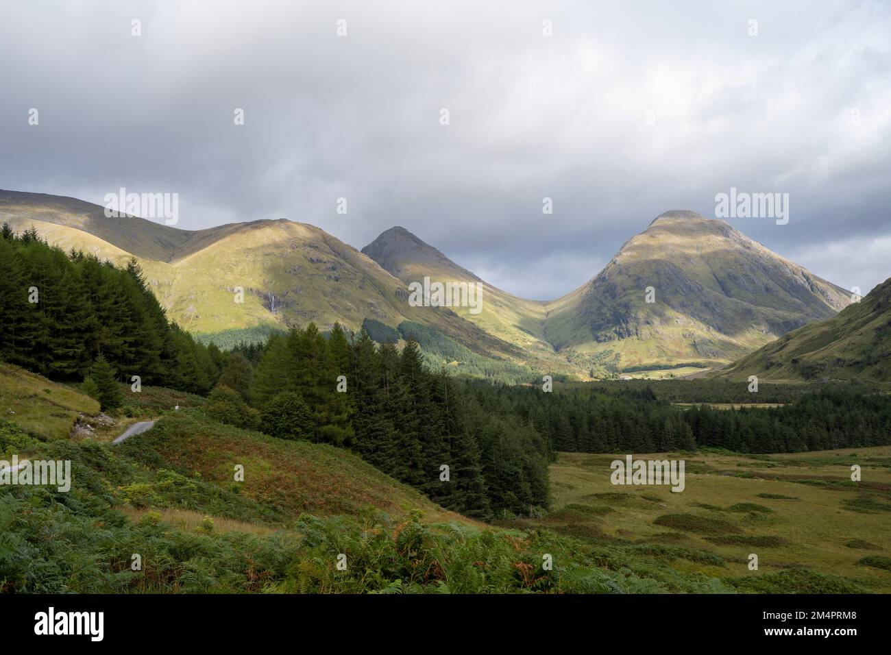 Typical landscape on the River Etive, Glen Coe, Scotland, Great Britain ...