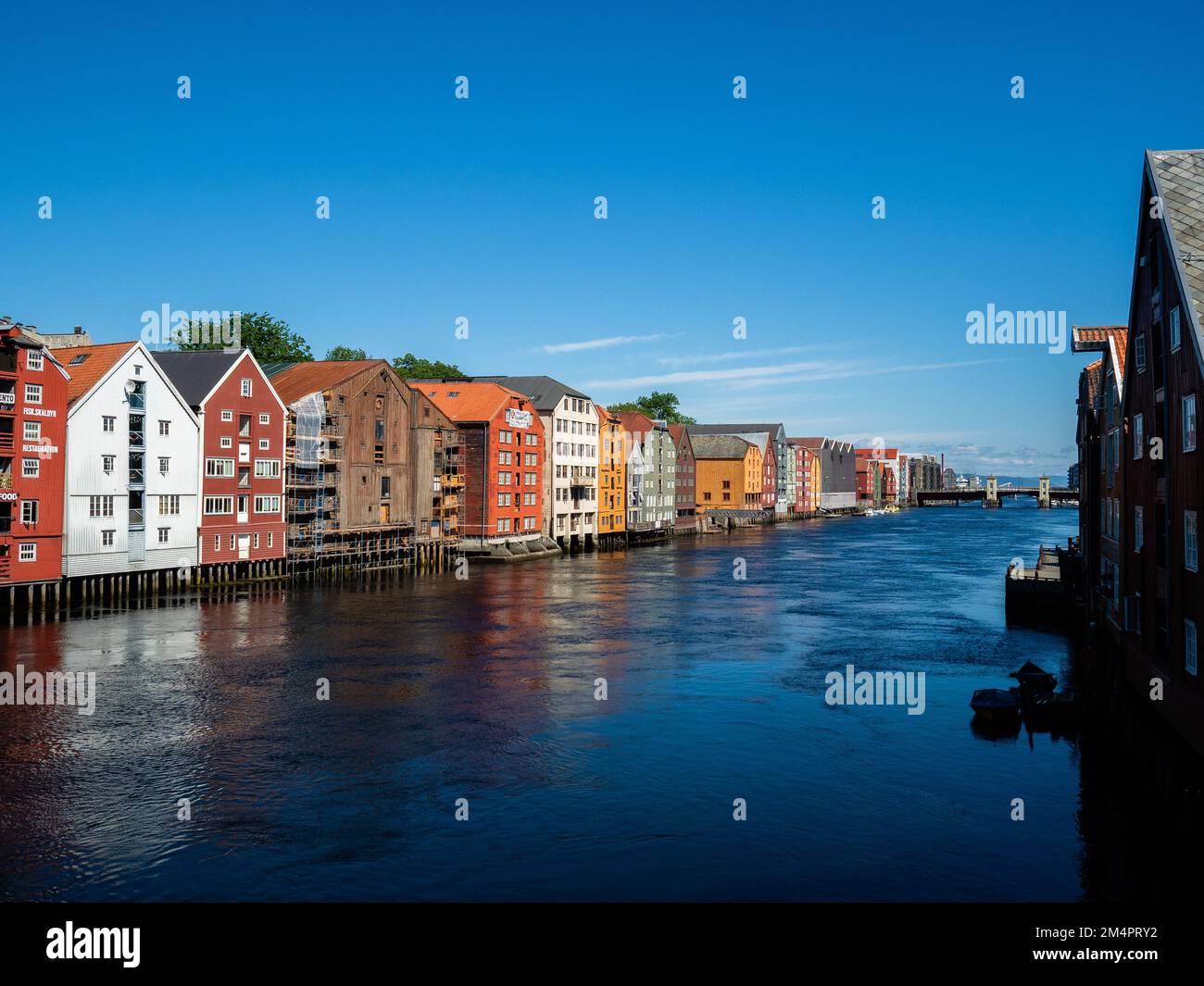 Trondheim, Norway. 24th June, 2022. A view from the Gamle Bybr (the old ...