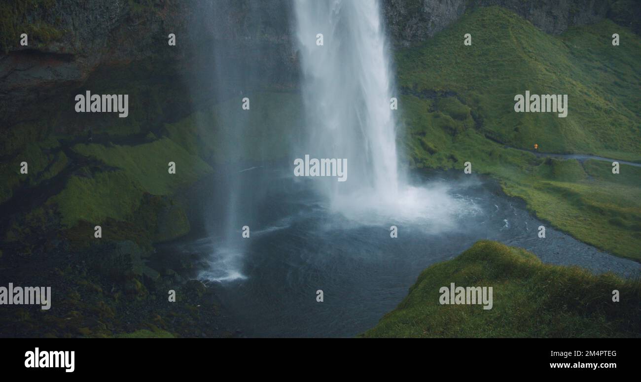 Rainy moody shoot of Seljalandfoss waterfall Iceland Stock Photo - Alamy