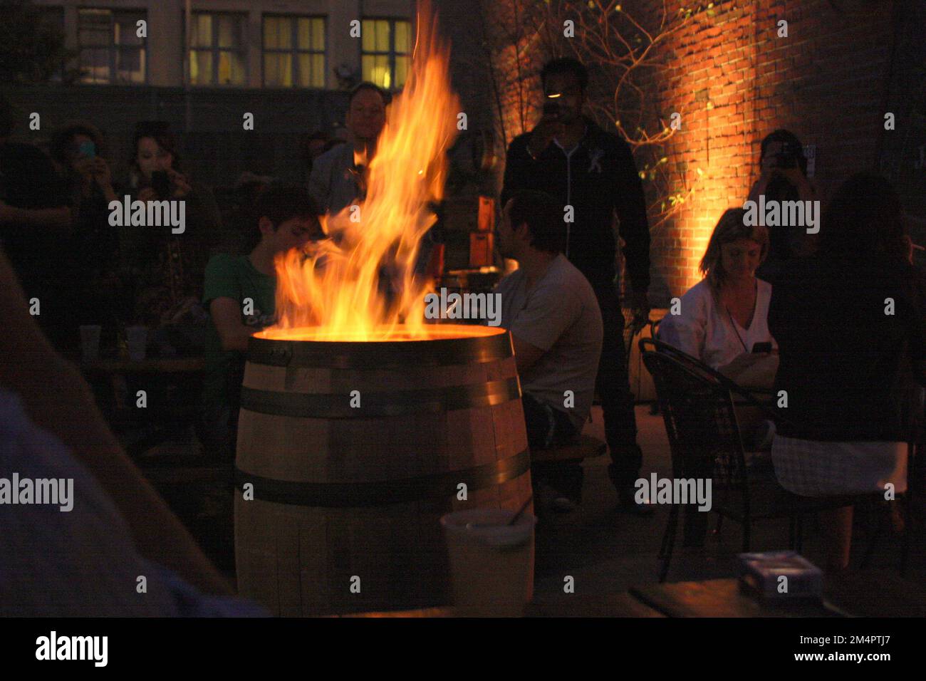 Wine barrel fire hi-res stock photography and images - Alamy