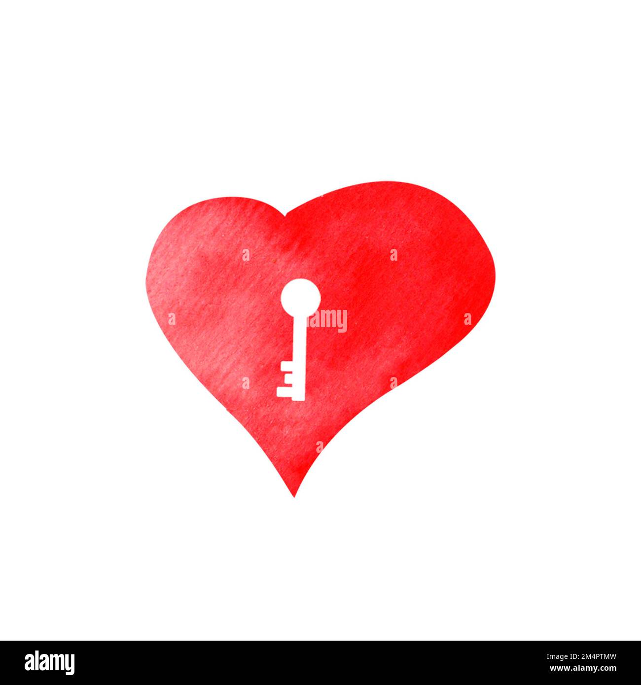 Hand painted watercolor hearts for Valentine's day Stock Photo - Alamy