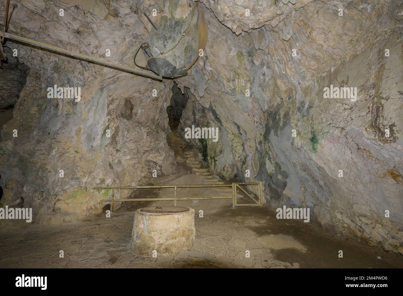 Drinking water catchment, medieval cave castle, Predjama, Postojna ...