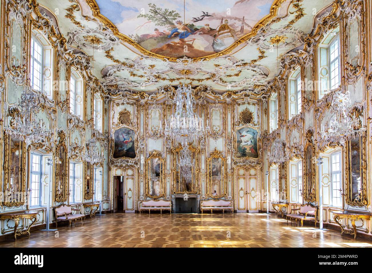 Rococo Festival Hall in the Schaezlerpalais, Augsburg, Swabia, Bavaria ...