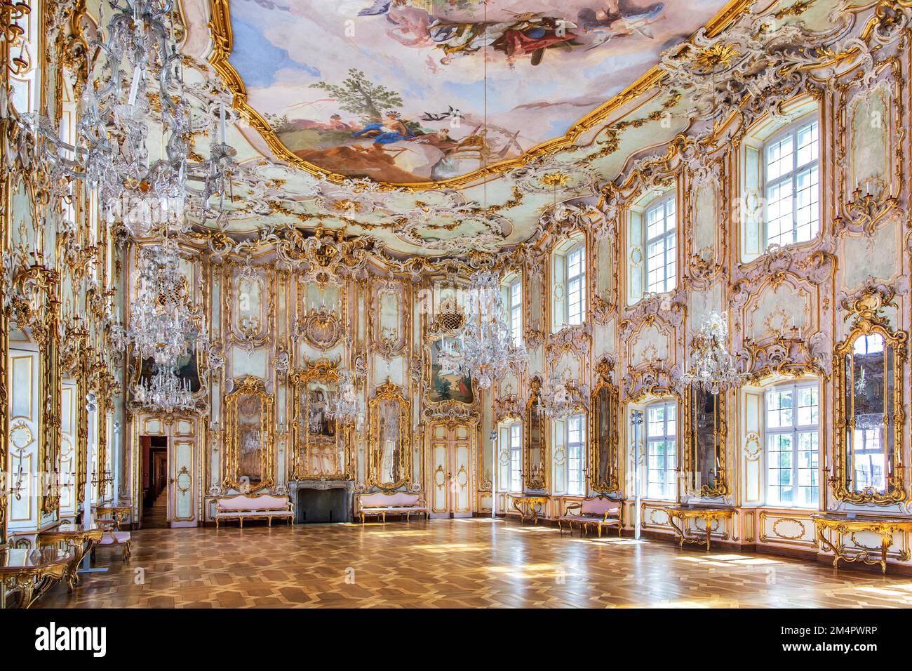 Rococo Festival Hall in the Schaezlerpalais, Augsburg, Swabia, Bavaria ...
