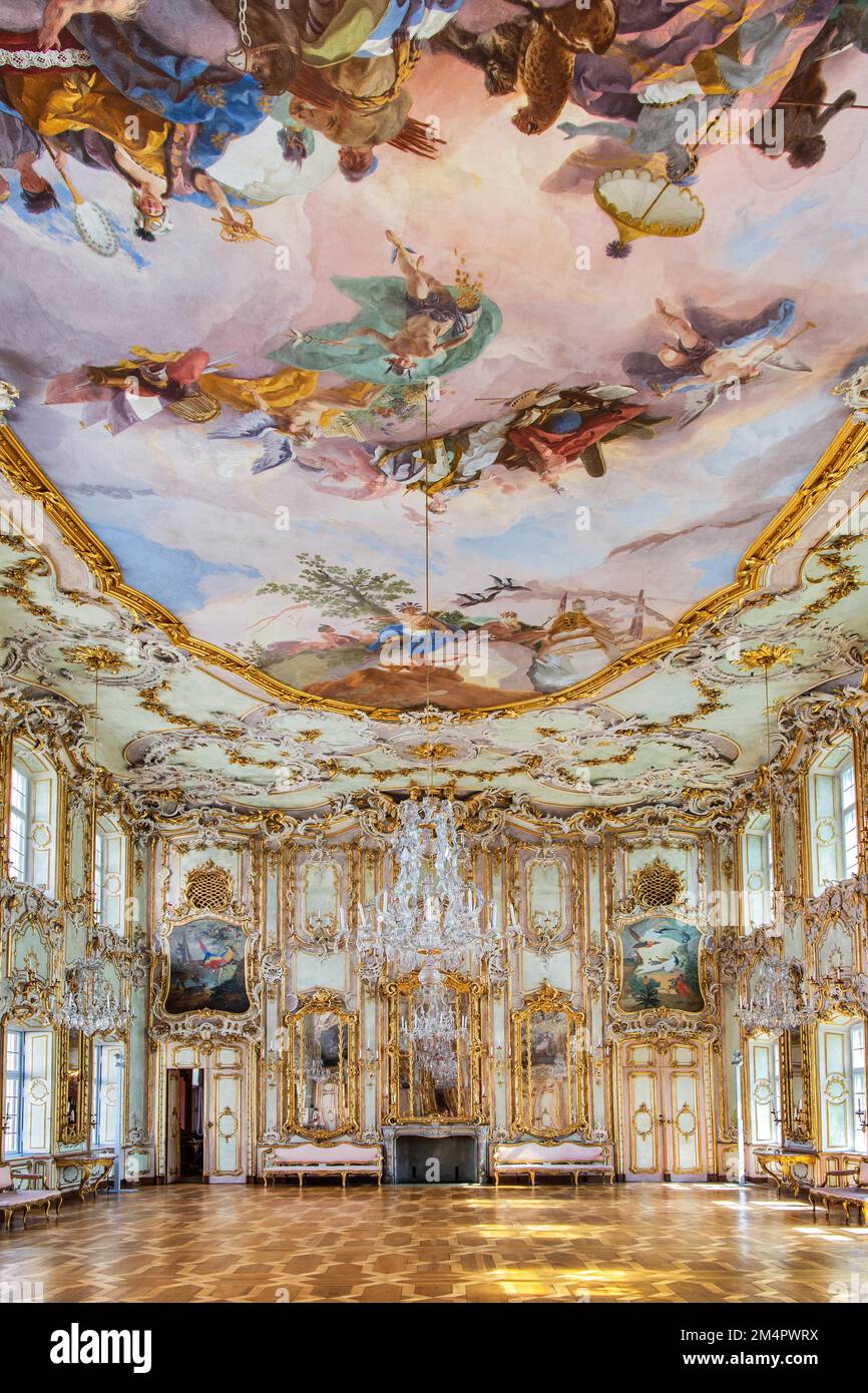 Rococo Festival Hall in the Schaezlerpalais, Augsburg, Swabia, Bavaria ...