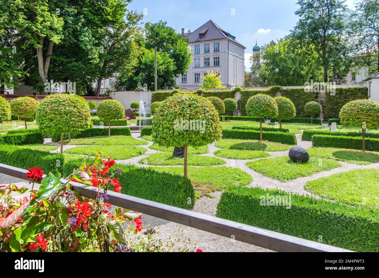Rococo Garden in the Schaezler Palace, Augsburg, Swabia, Bavaria ...
