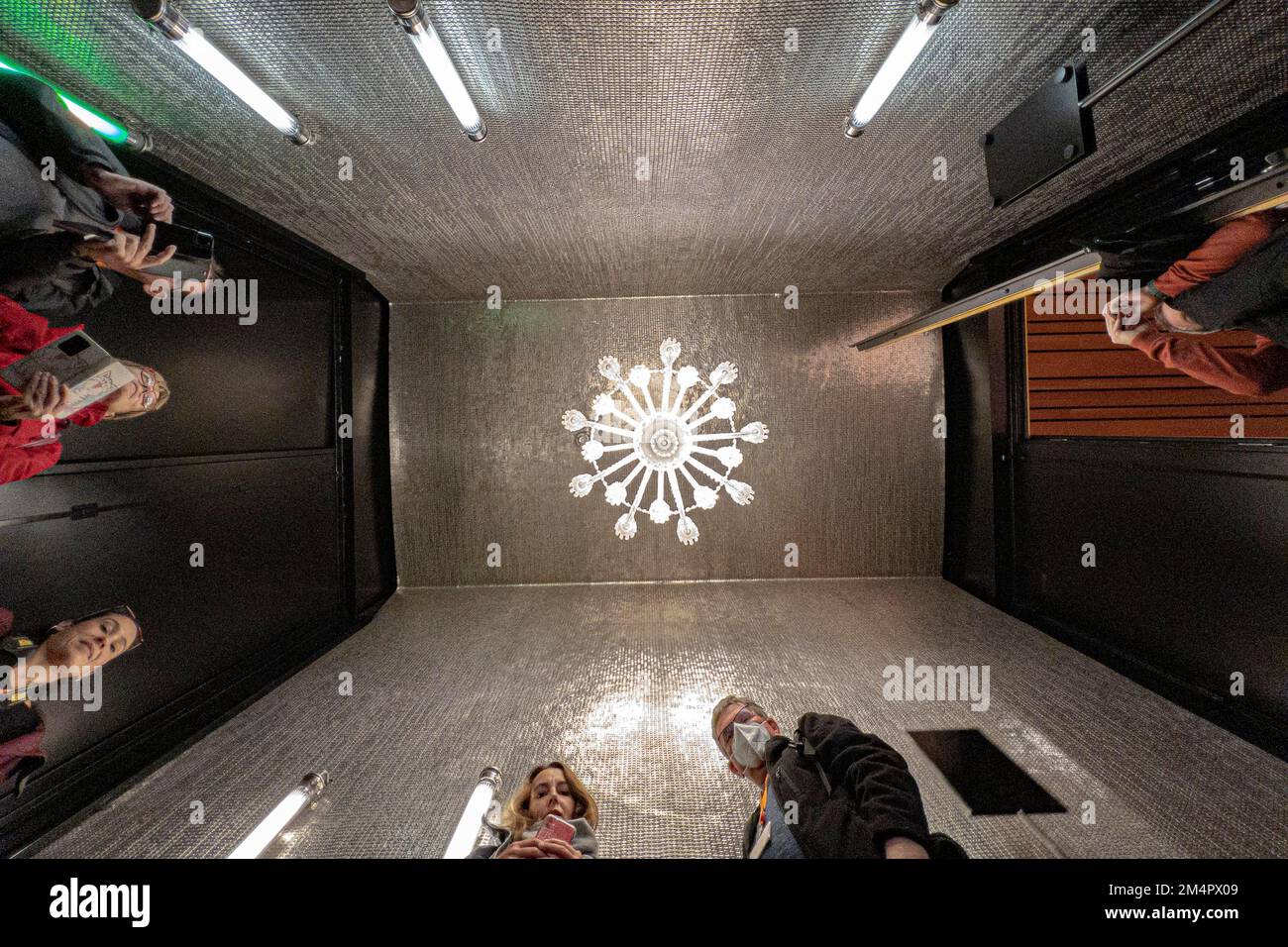 Visitors in one of the entrances to the Grand Conference Room of the ...