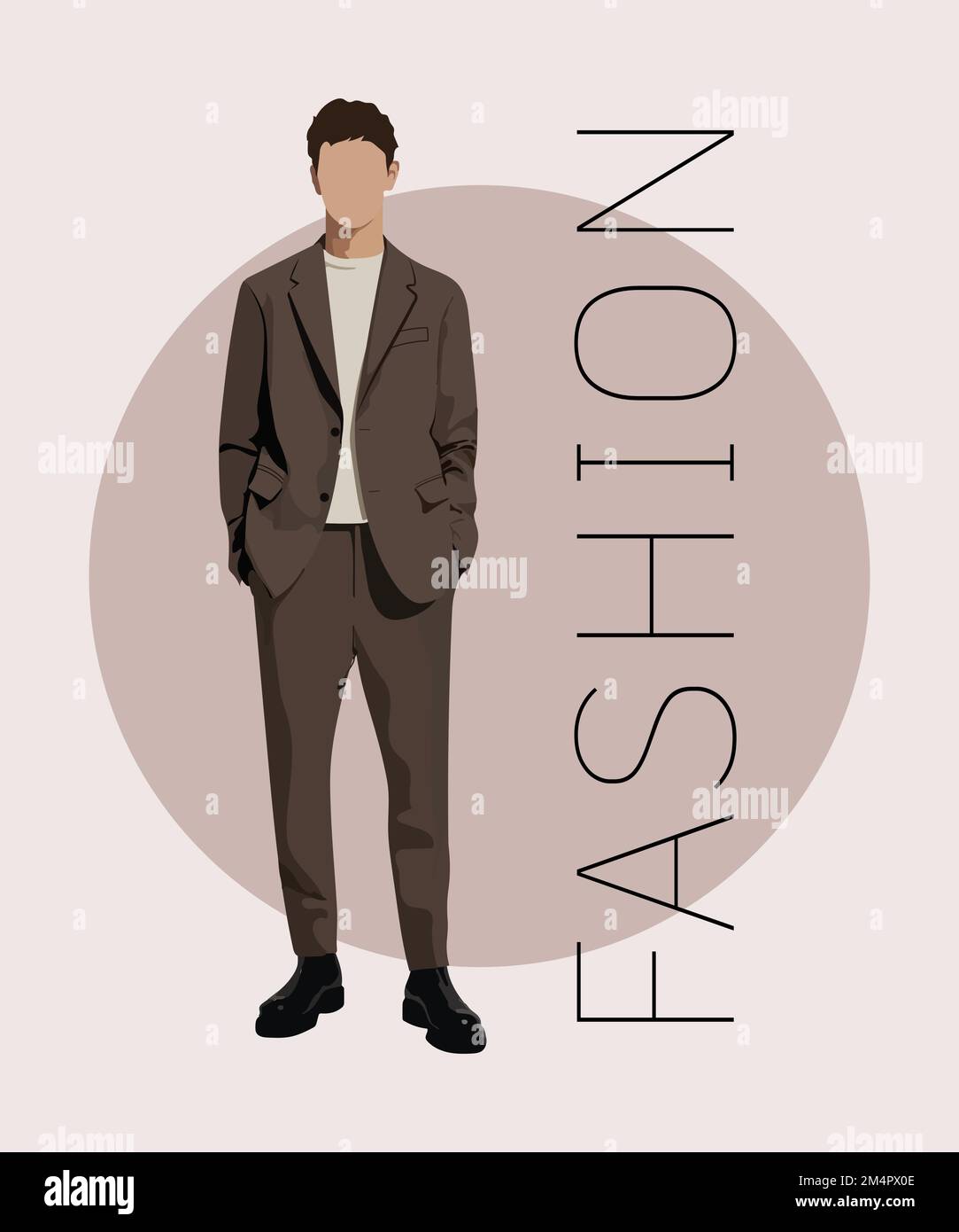 Stylish man in a flat style on an interesting and stylish background ...