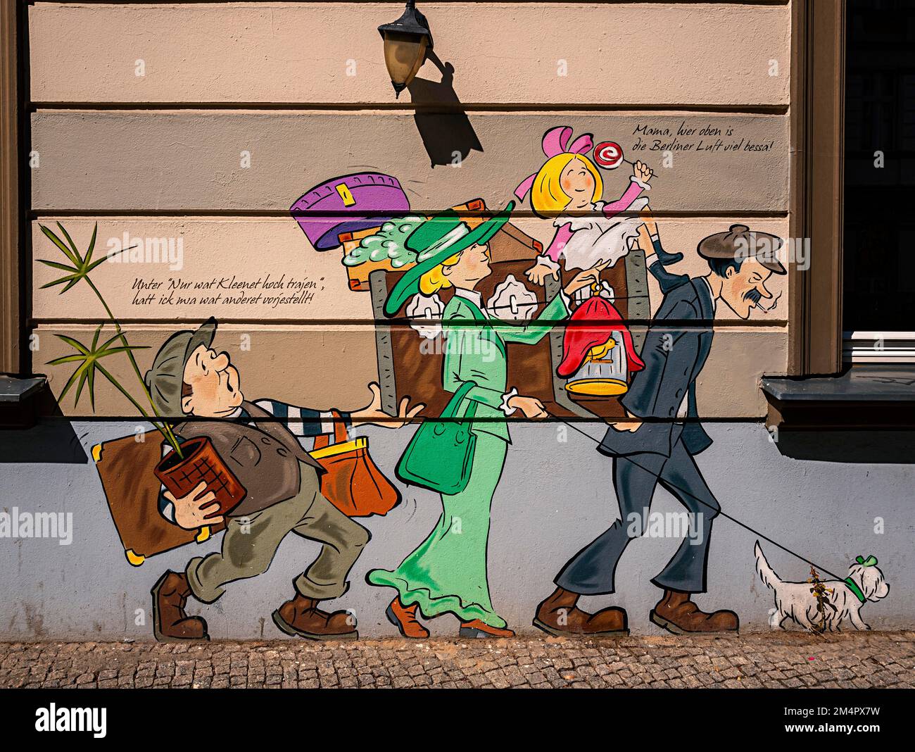 Wall painting with Zille motifs on the facade of a Berlin apartment ...