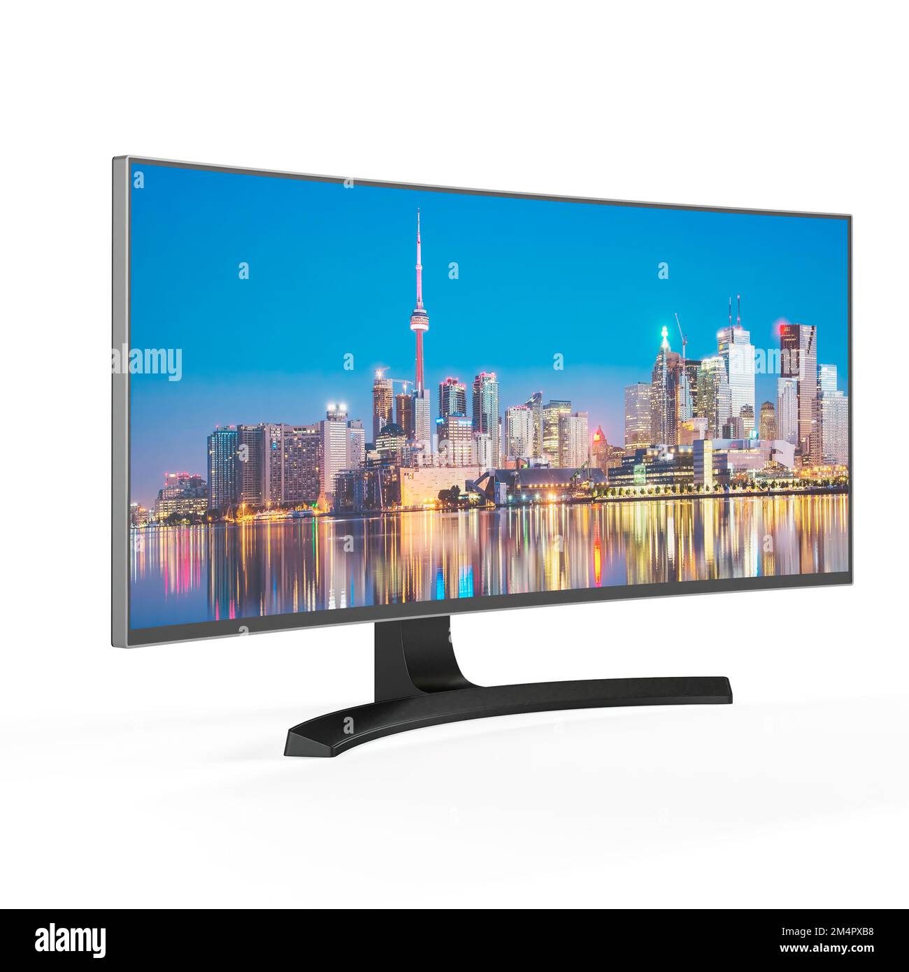 A 3D illustration of a a computer monitor isolated on a white ...