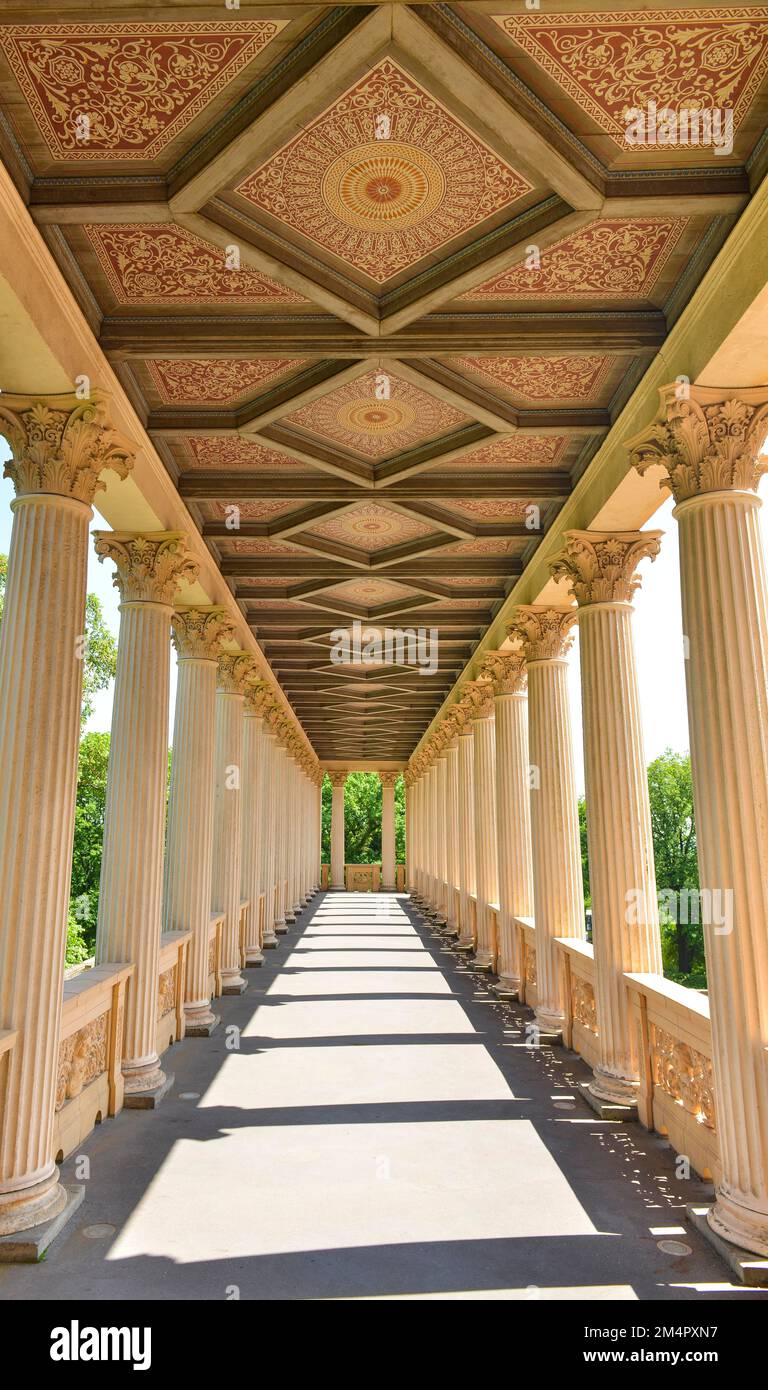 Portico, Colonnade, Belvedere Palace, Pfingstberg, Potsdam, Brandenburg ...