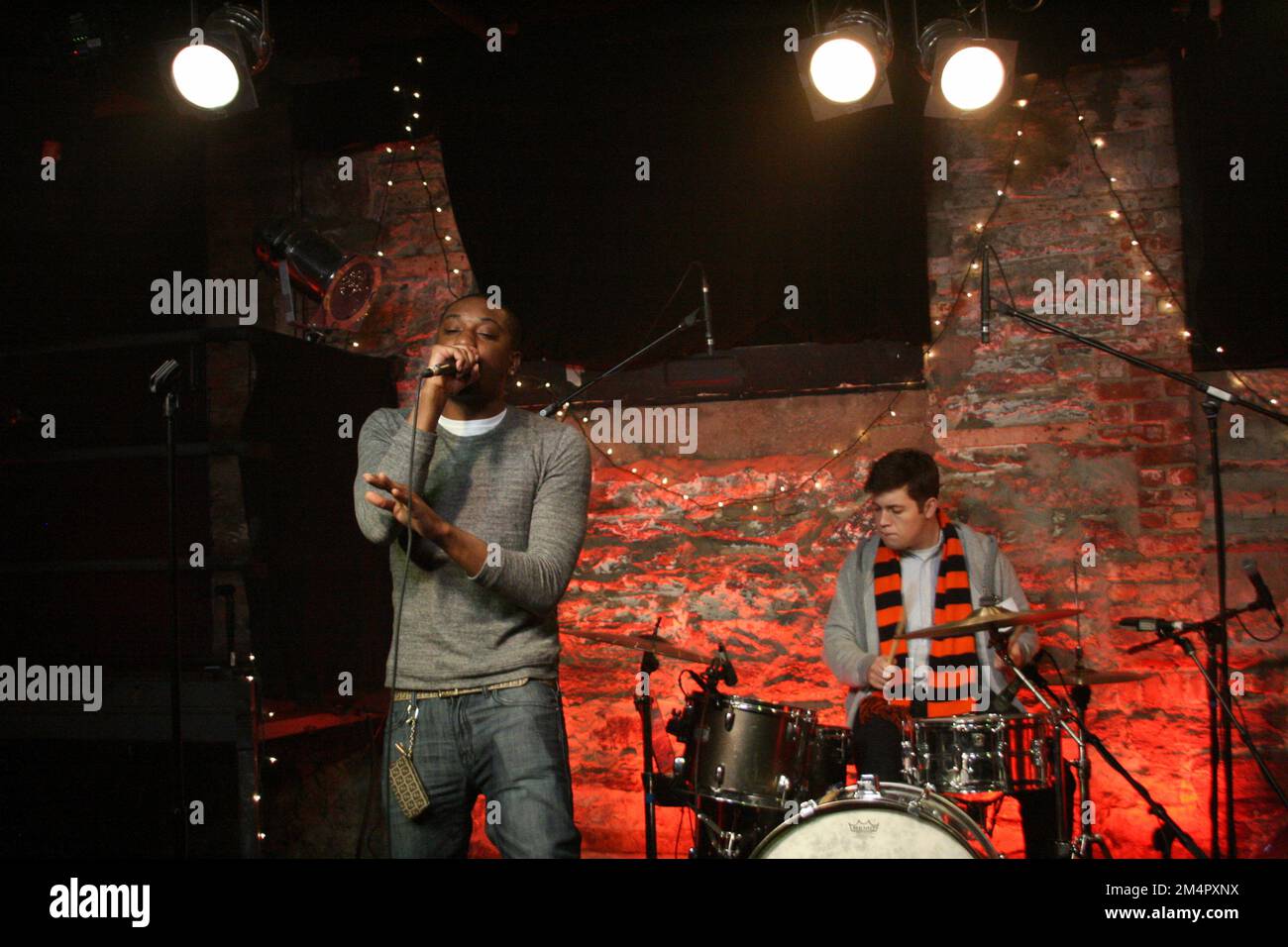 Chiddy Bang recording a session in The Bowery Electric Stock Photo - Alamy