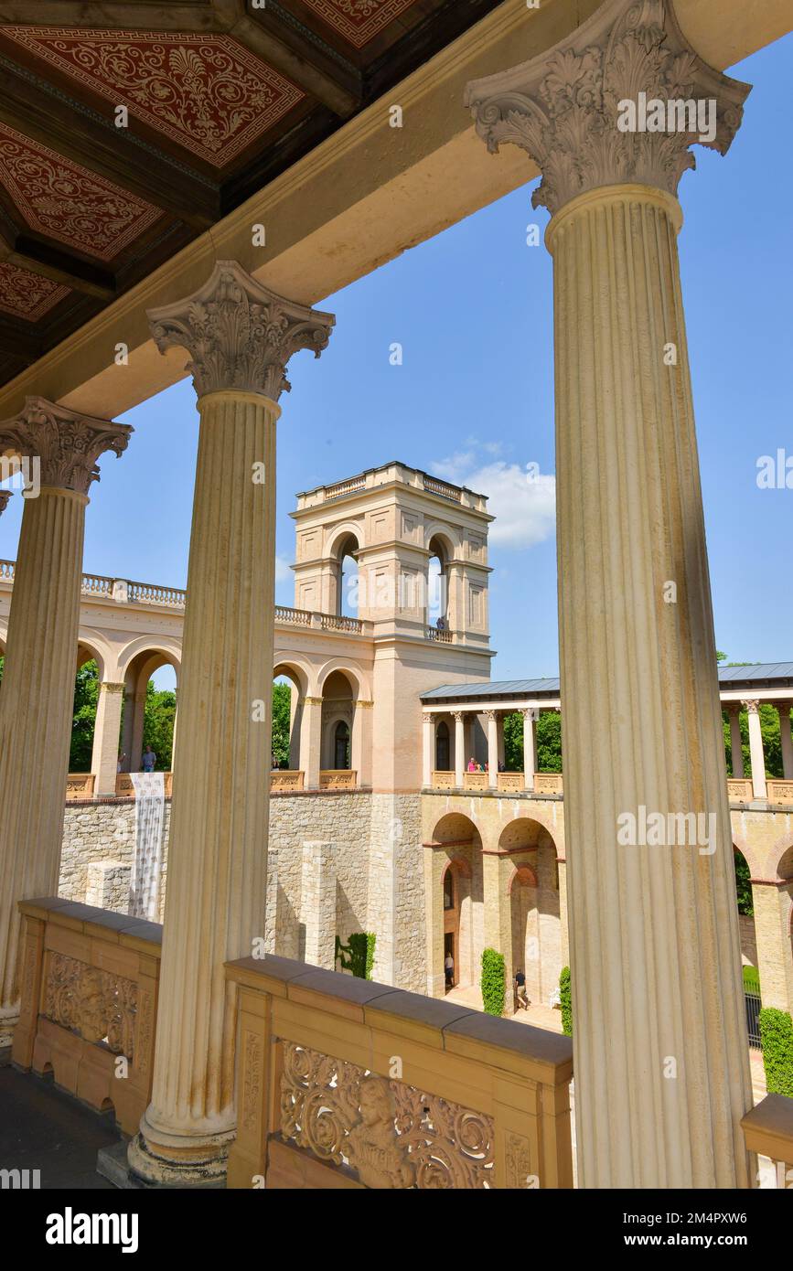 Portico, Colonnade, Belvedere Palace, Pfingstberg, Potsdam, Brandenburg ...