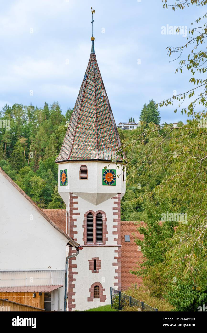 Church tower in green nature, Wildberg, Germany Stock Photo - Alamy