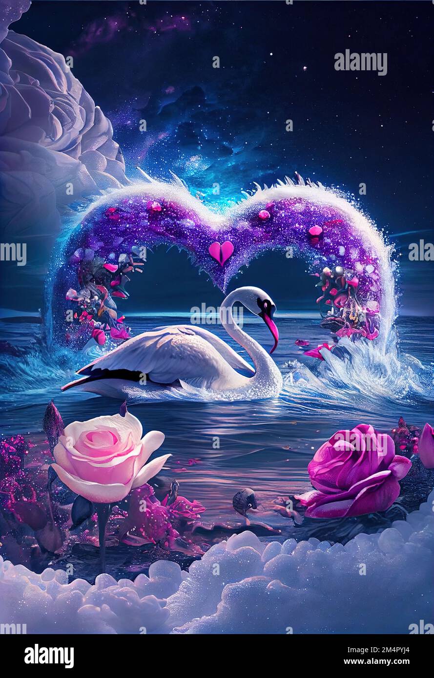 Swans In Love Animated