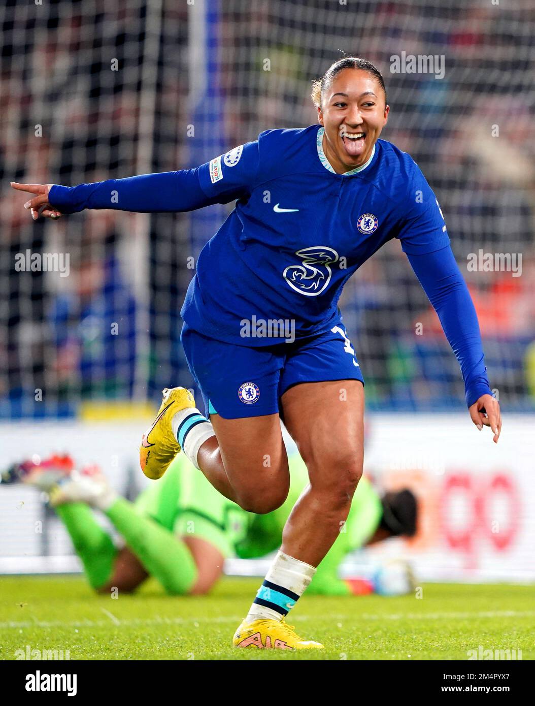 Chelsea's Lauren James celebrates scoring their side's second goal of ...