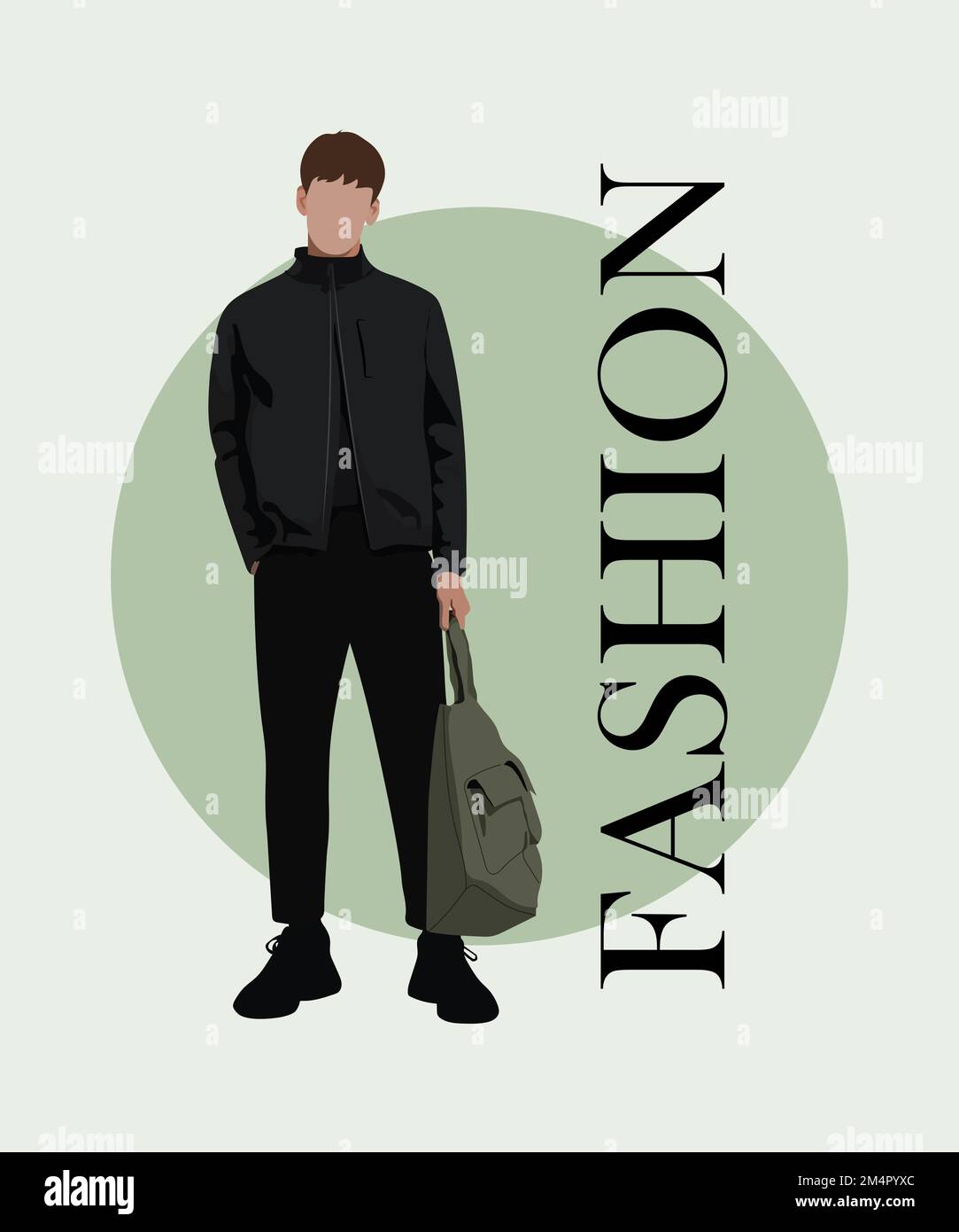 Stylish man in a flat style on an interesting and stylish background ...