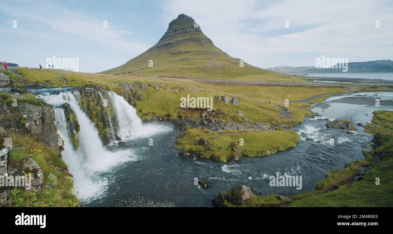 green mountain peak and kirkjufellsfoss fall is popular attractions at ...