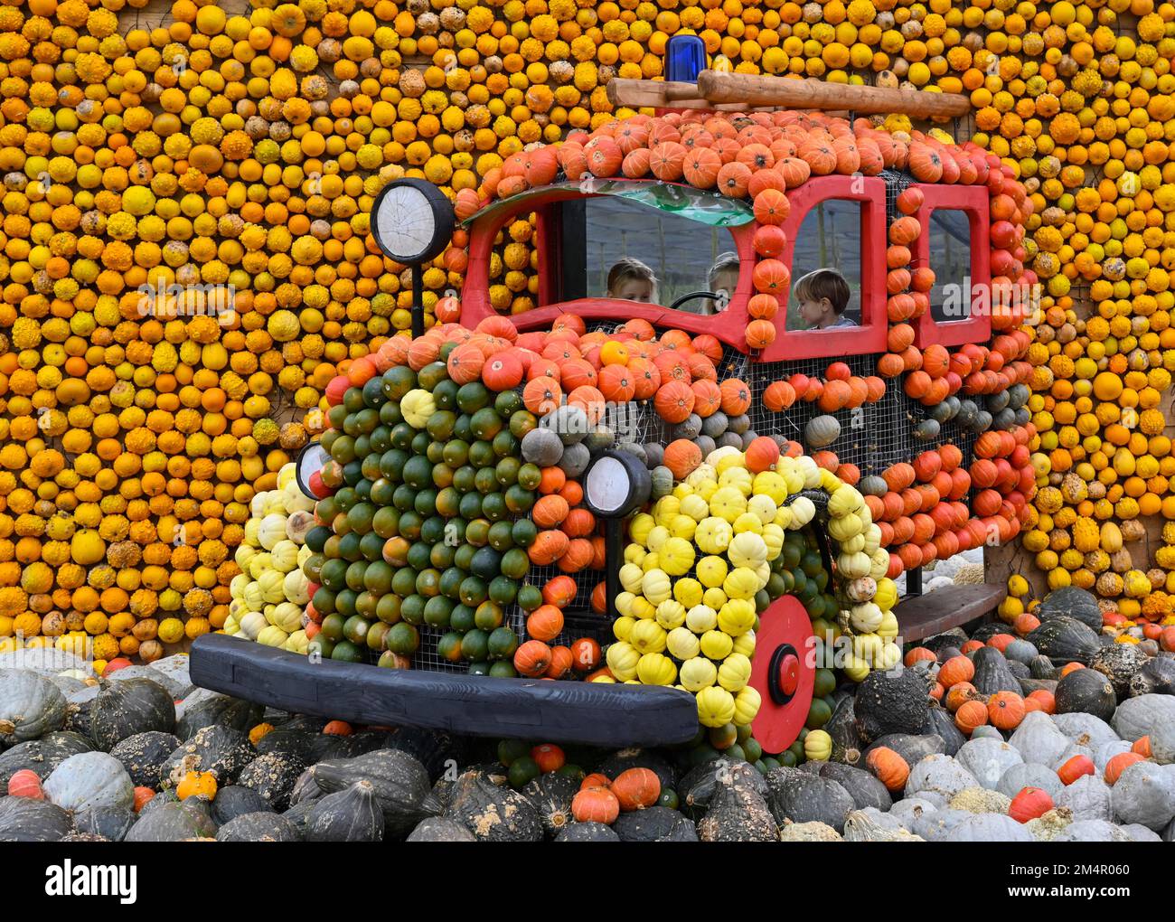 Figure Fire Truck Pumpkins (Cucurbita Stock Photo - Alamy