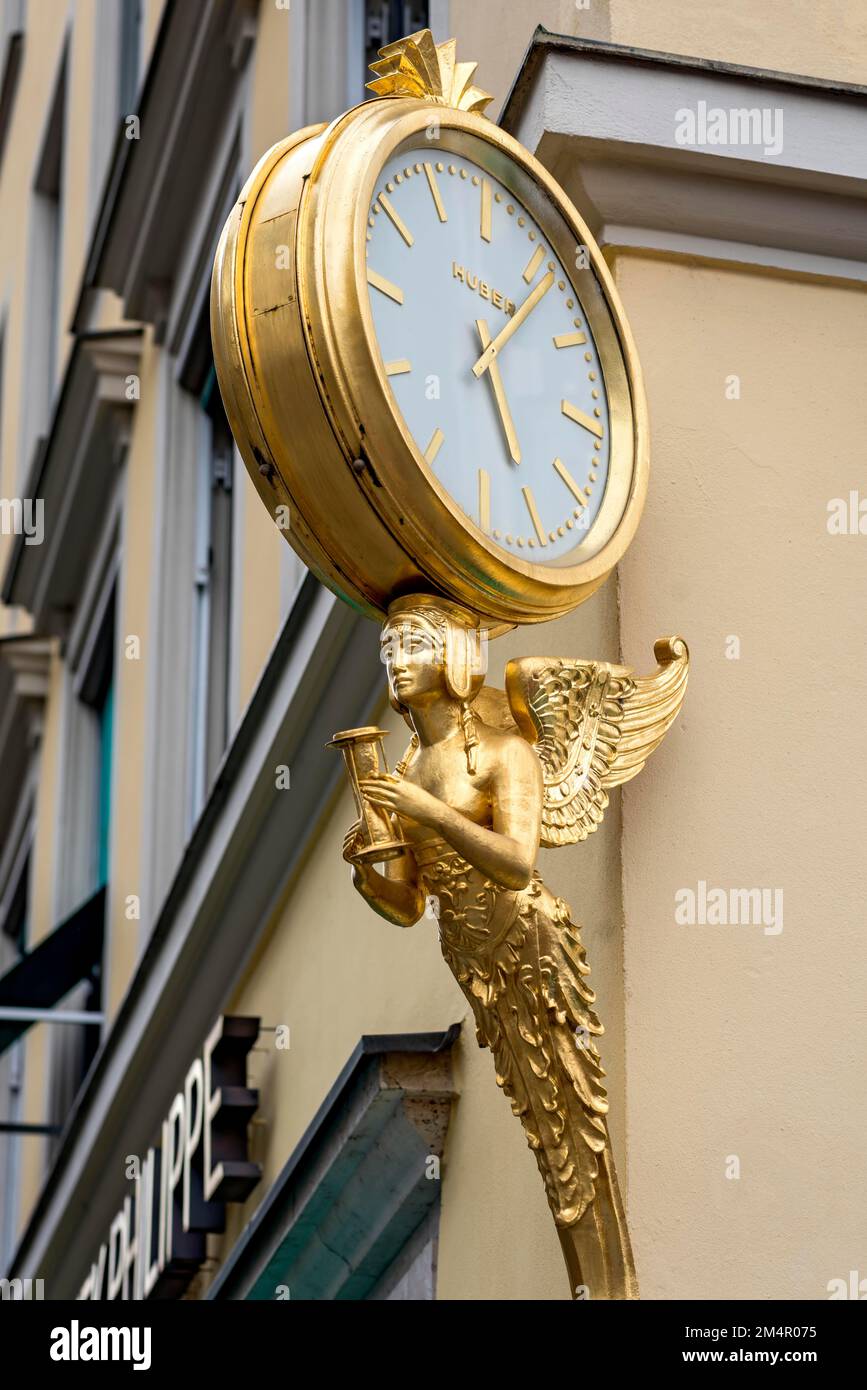 Gilded clock with goddess of the seasons, Eunomia of the Horen, Art ...