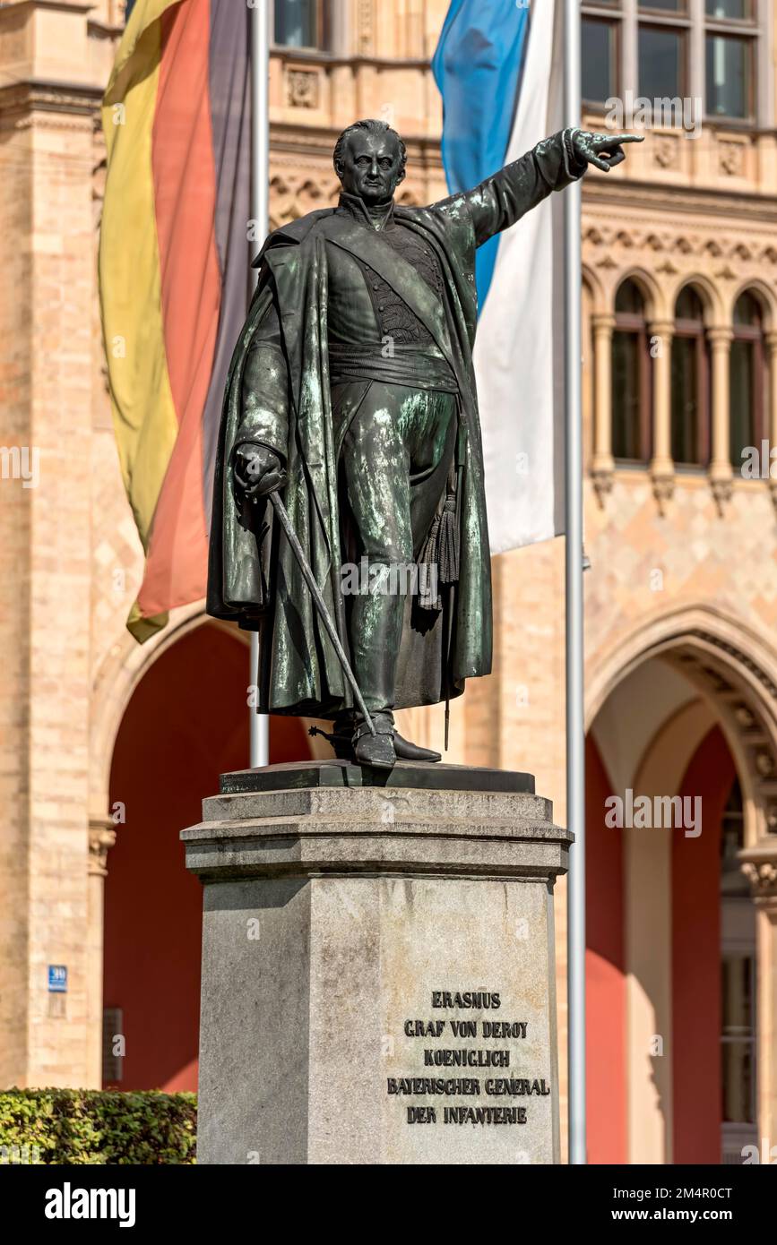 Monument to General Bernhard Erasmus von Deroy, bronze statue by Johann ...