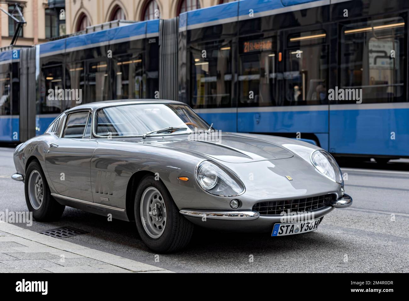 Parked vintage sports car Ferrari 275 GTB4, year of construction 1966 ...