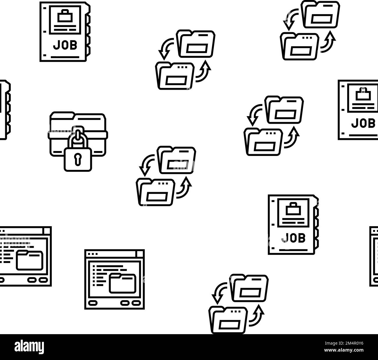 folder paper business file empty vector seamless pattern Stock Vector ...