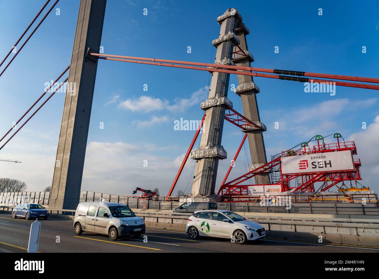 New construction of the A1 motorway bridge over the Rhine near ...
