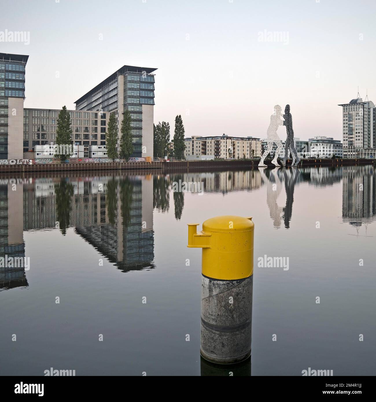 The Spree with part of the Treptowers, the Molecule Man and the Twin ...
