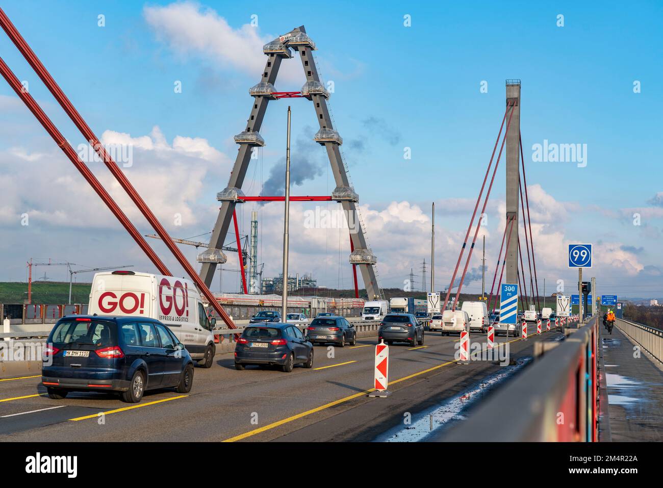 New construction of the A1 motorway bridge over the Rhine near ...