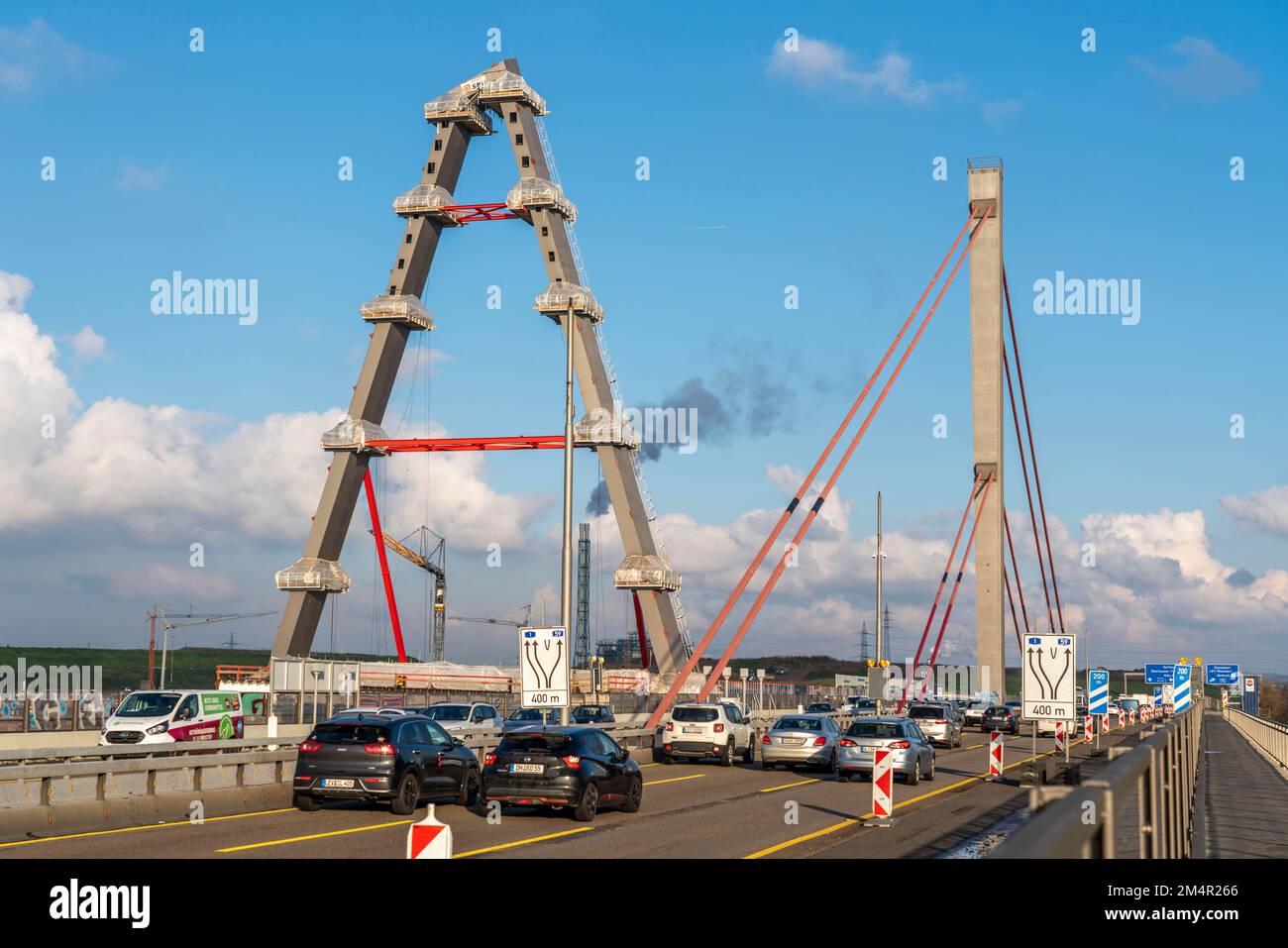 New construction of the A1 motorway bridge over the Rhine near ...