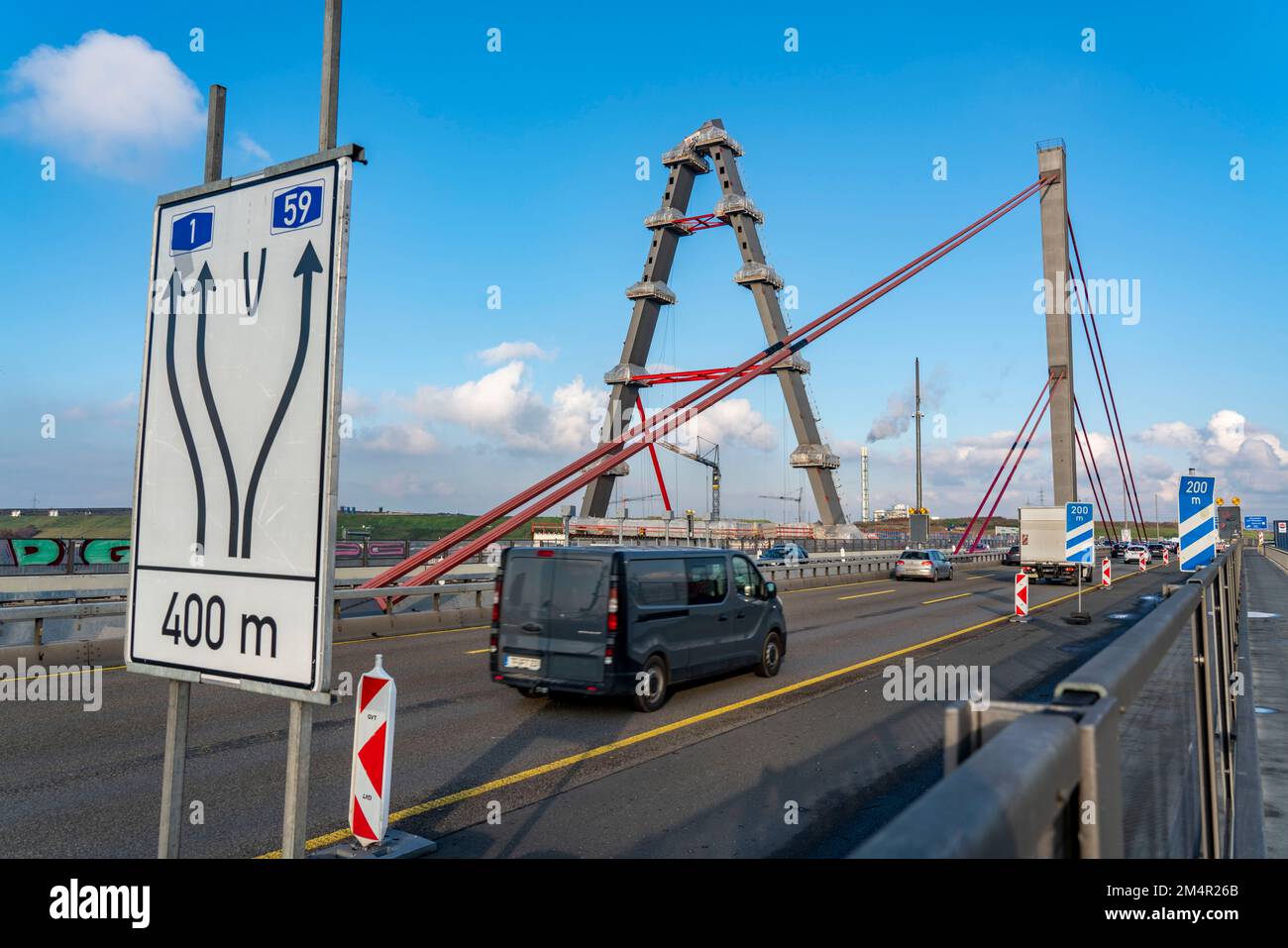 New construction of the A1 motorway bridge over the Rhine near ...