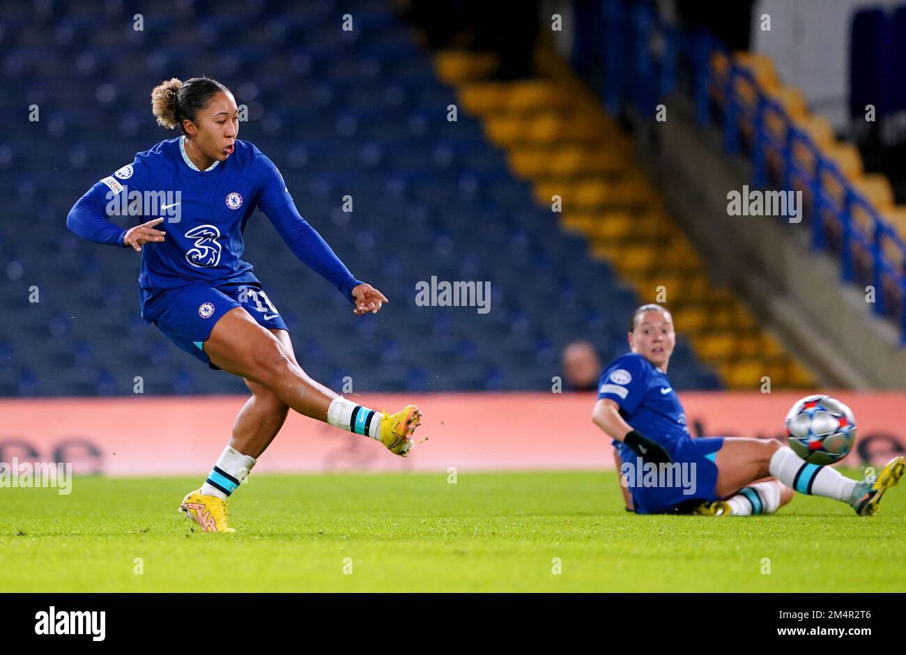 Chelsea's Lauren James scores their side's third goal of the game ...