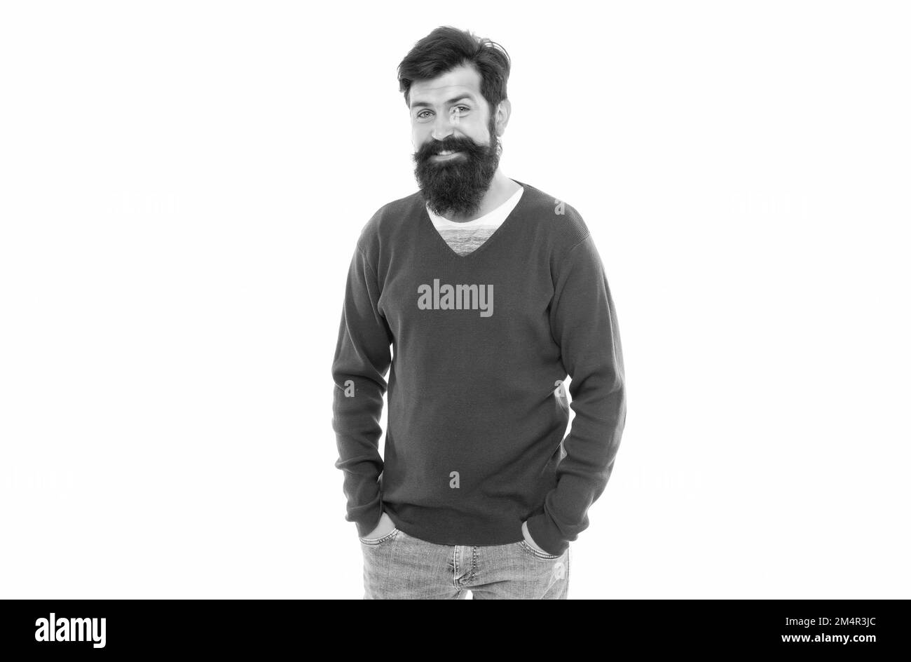 hipster isolated on white. confident and handsome guy with moustache ...