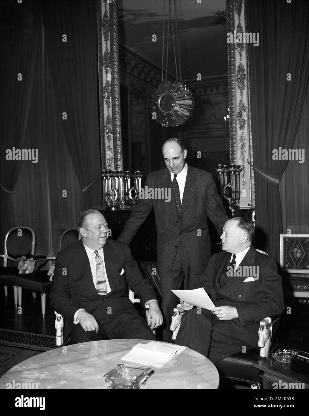 Meeting in Ambassador Hughes' Office. Photographs of Marshall Plan ...