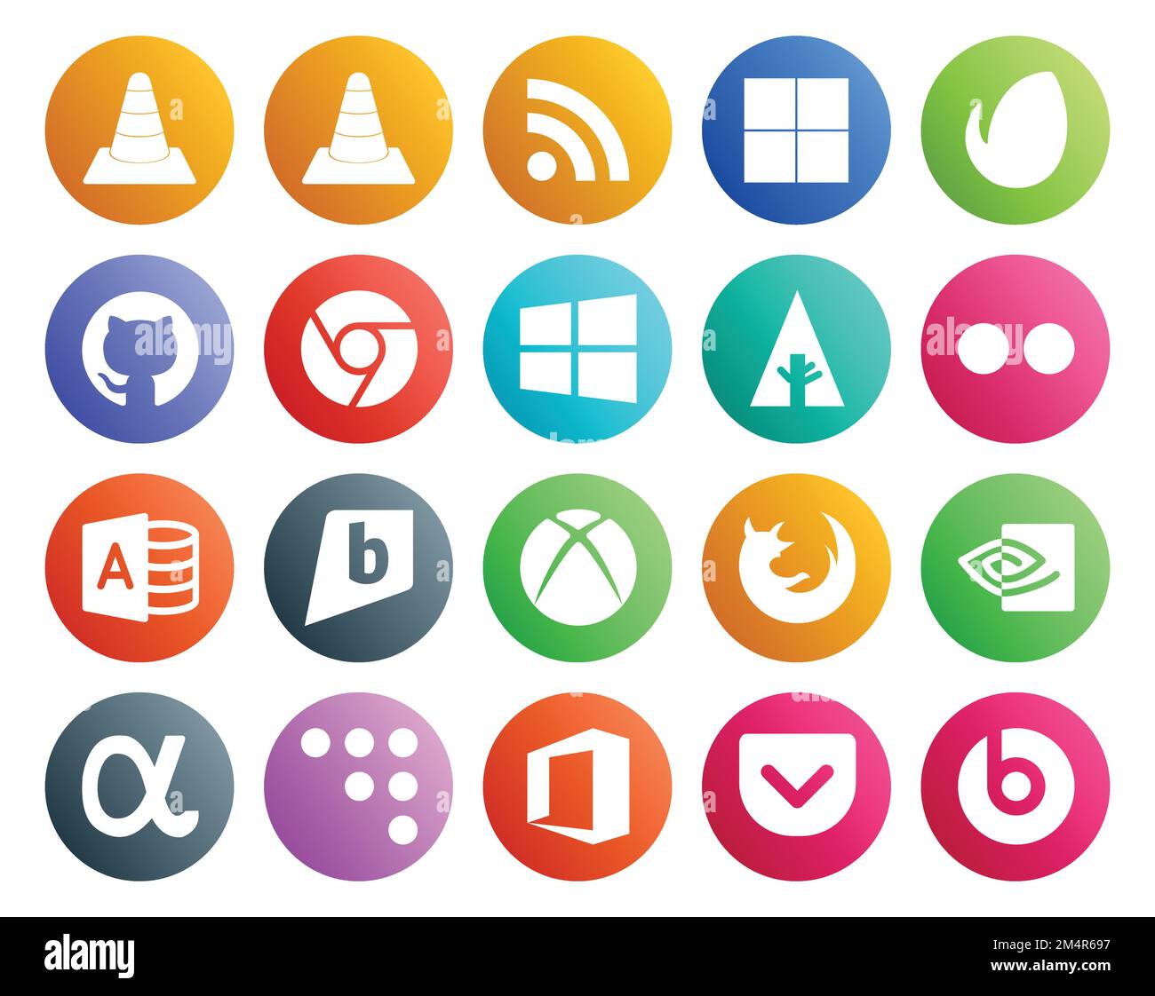 20 Social Media Icon Pack Including app net. browser. windows. firefox ...