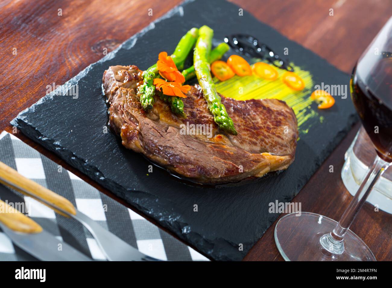 Juicy roasted beef entrecote Stock Photo - Alamy