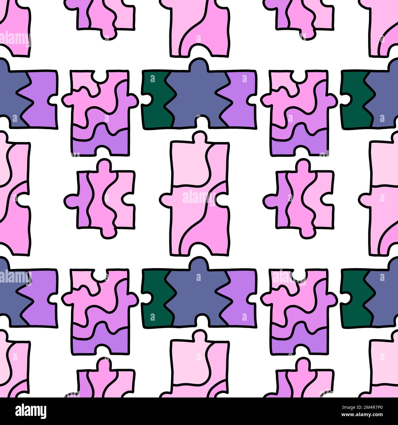 Cartoon seamless puzzles game toys pattern for kids clothes print and ...