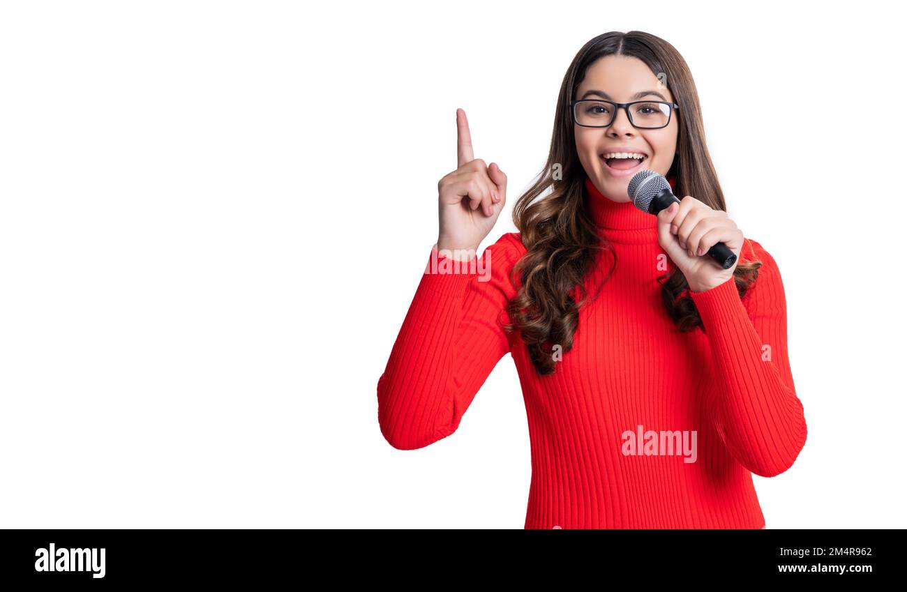 inspired with idea of teen girl singer isolated on white background ...