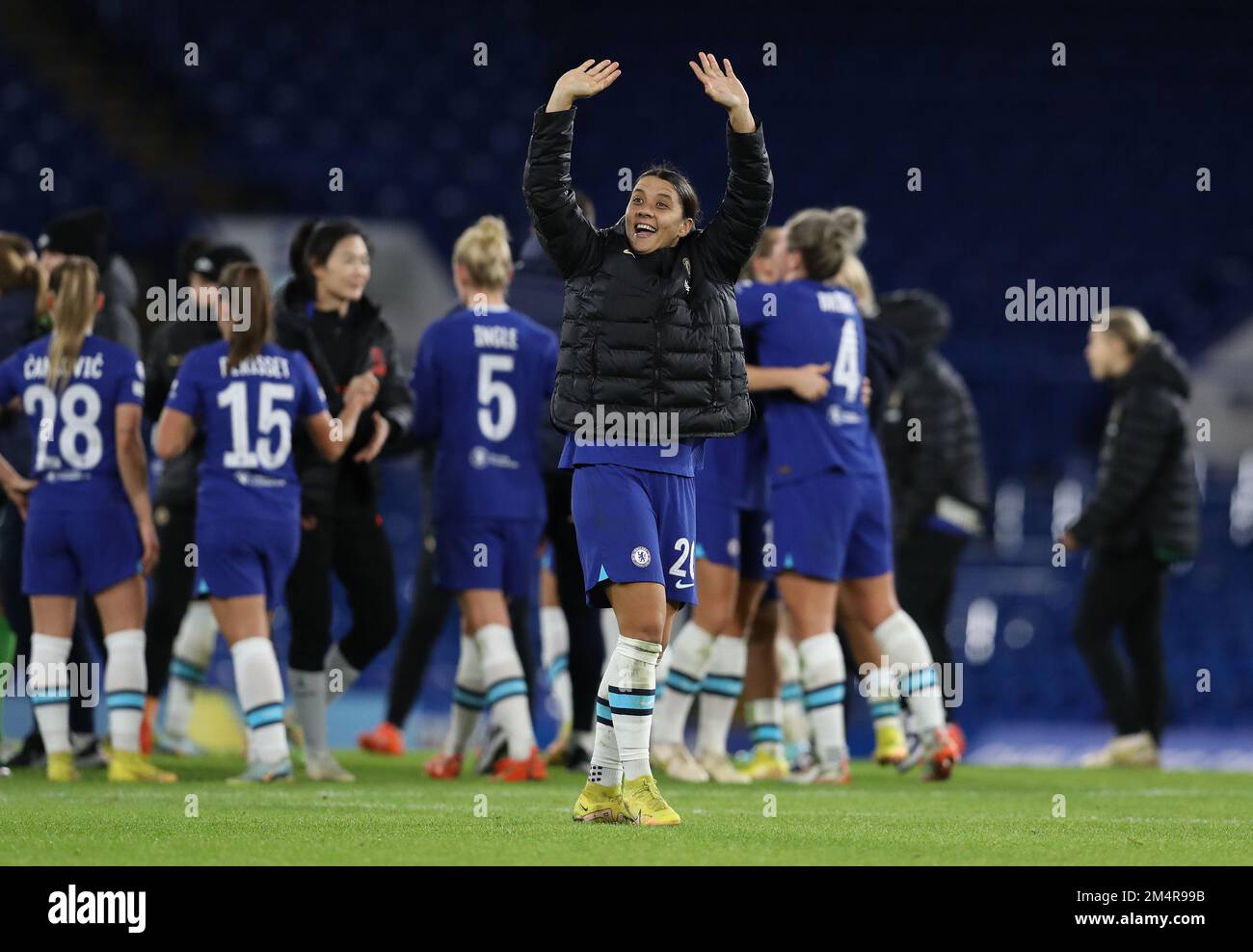 London, England, 22nd December 2022. Sam Kerr of Chelsea waves to the ...