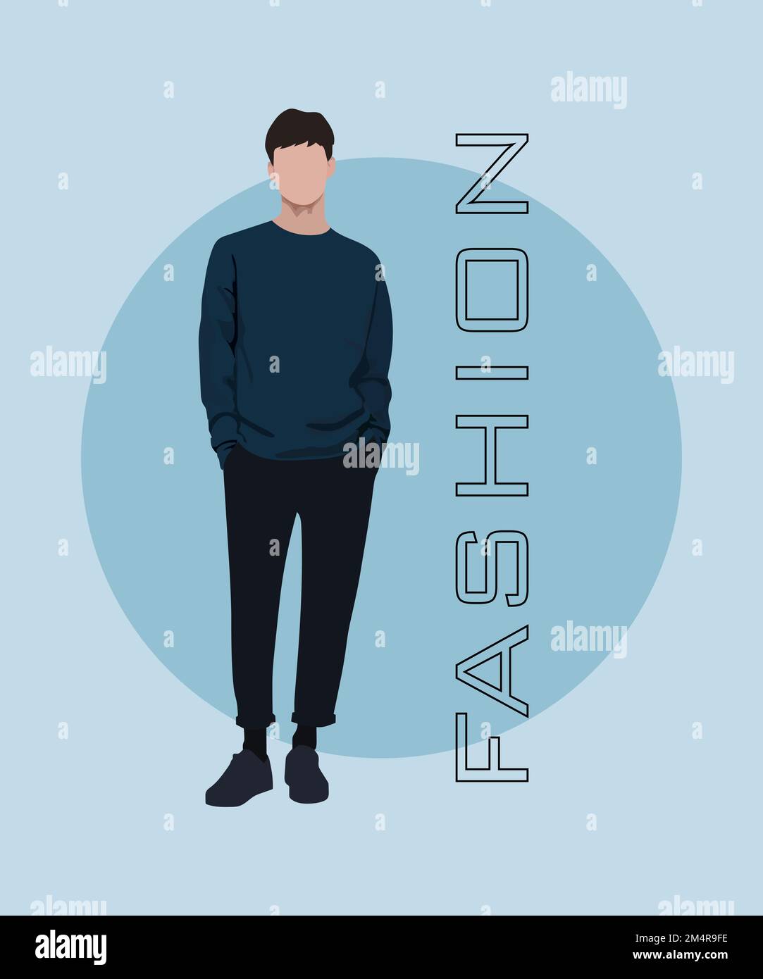 Stylish man in a flat style on an interesting and stylish background ...